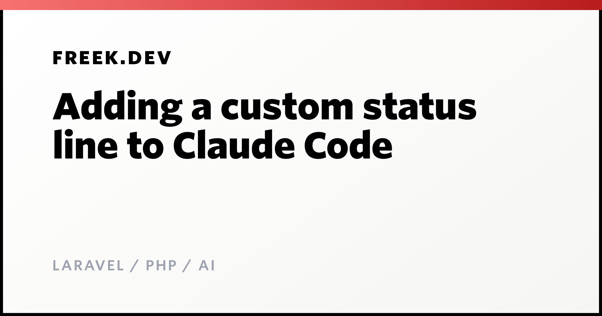 Adding a custom status line to Claude Code - Freek Van der Herten's ...