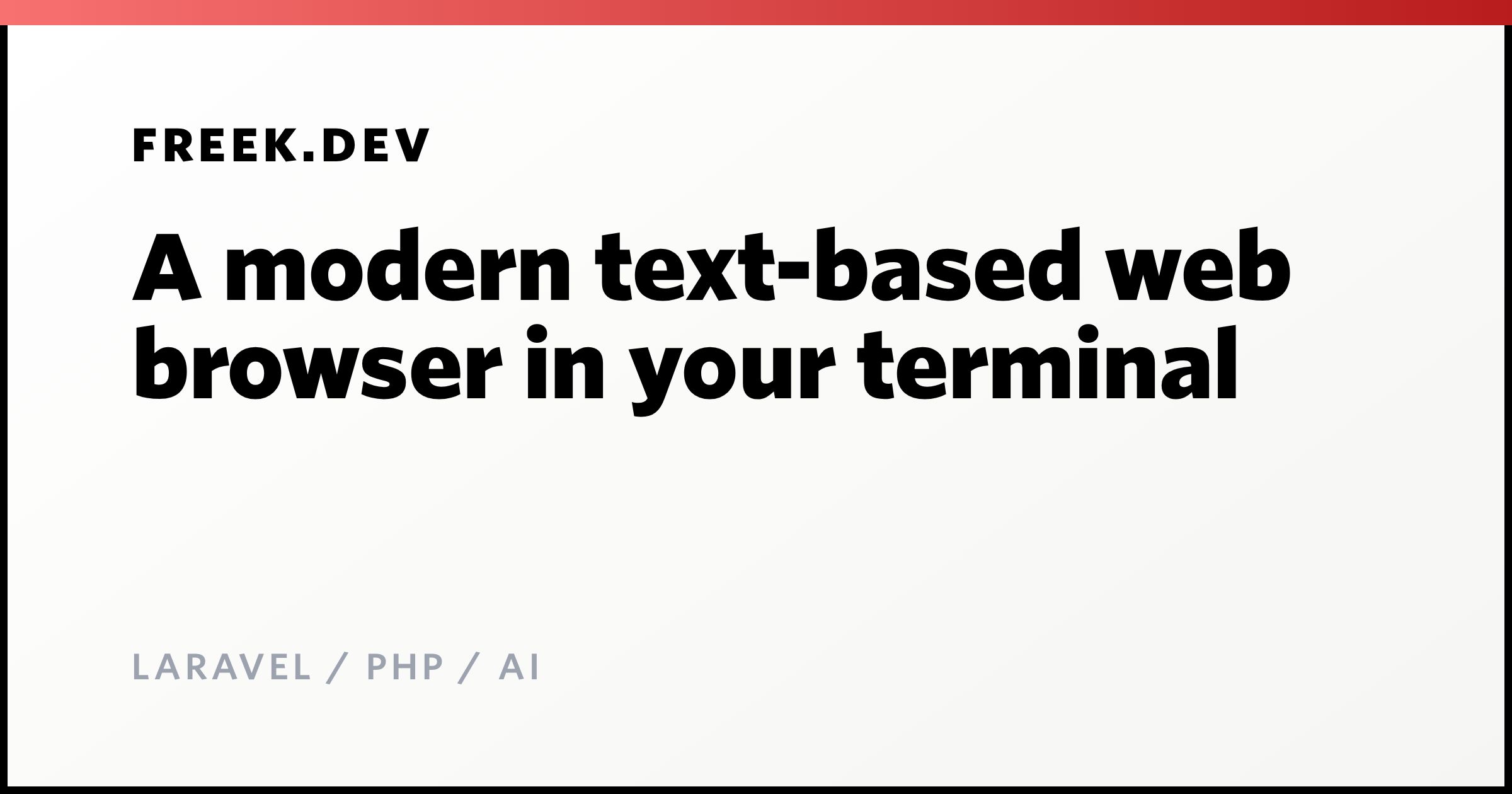 A modern text-based web browser in your terminal - Freek Van der Herten ...